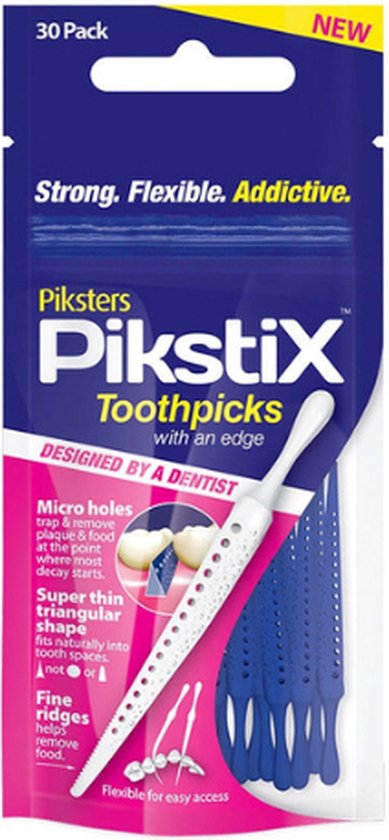 Piksters Pikstix Plastic Tandenstokers Met Micro Holes - 30 stuks | bol