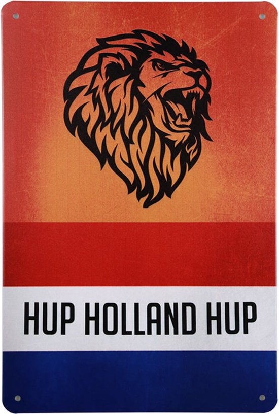 Metalen bordje mancave – Hup Holland Hup – Wandbord – Tekstbord – Metal ...