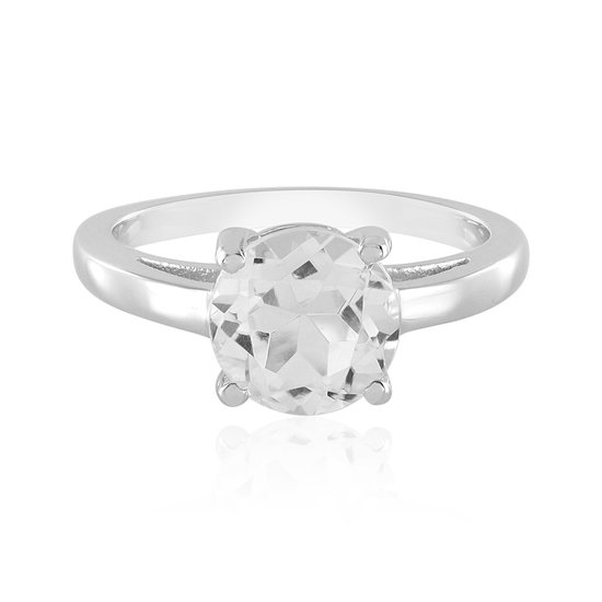 Witte kwarts zilveren ring | bol