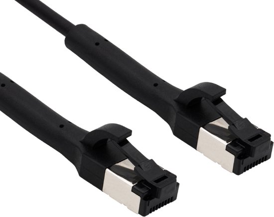 FTP CAT8.1 40 Flexline Gigabit Netwerkkabel - CU - Buigbare connector - 2 meter - Zwart | bol