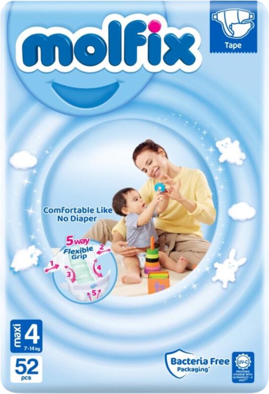 Molfix Premium Luiers Maat 4 Maxi (7-14 KG) Voordeel verpakking ...