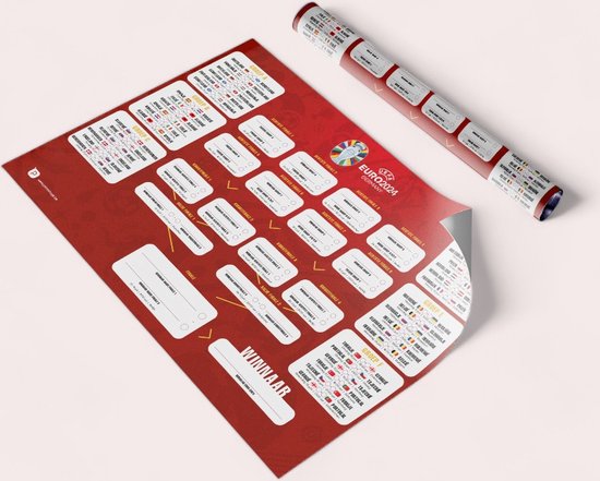 EK 2024 Speelschema | Rode Duivels | A3 | Rood | 42 x 29,7 cm | bol