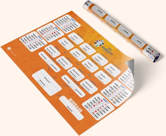 EK 2024 Speelschema | Poster Nederlands Elftal | A1 | Oranje | 84,1 x 59,4 cm | bol