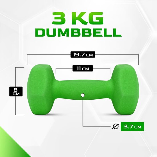 Neopreen Dumbbell Pair 3KG Hand Gewicht Krachttraining voor Thuis Gym Fitness - 3KG... | bol