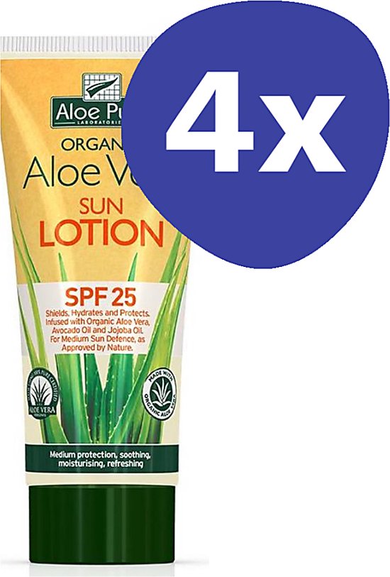 Aloe Pura Aloe Vera Sun Lotion SPF25 (4x 200ml) | bol
