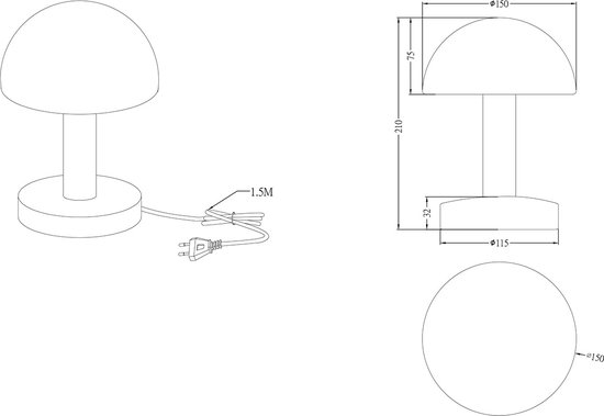 LED Tafellamp - Torna Nini - E14 Fitting - 1 lichtpunt - Mat Nikkel ...