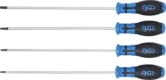 Schroevendraaierset, extra lang, T-profiel (voor Torx), T15 - T30, 4 ...