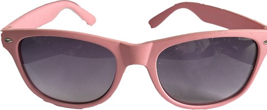 Nerd bril licht roze met zwart glas | bol