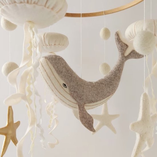 Fay&May Boxmobiel Jellyfish en Walvis - Vilt - Handgemaakt - No Plastic ...