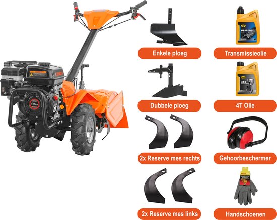 Kibani Grondfrees Benzine 46 cm - Incl. 2X Mes links, 2X Mes rechts ...