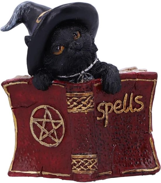 Now Kitty's Grimoire Cat Spell Book Beeldje 3,25" Hars Rode Heks ...