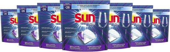 182x SUN Optimum All-in-1 Vaatwastabletten - 7x 26 tabletten | bol