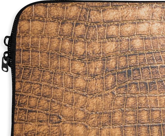 Laptophoes - Zwart - Bruin - Leer print - Patronen - Structuur - Dieren ...