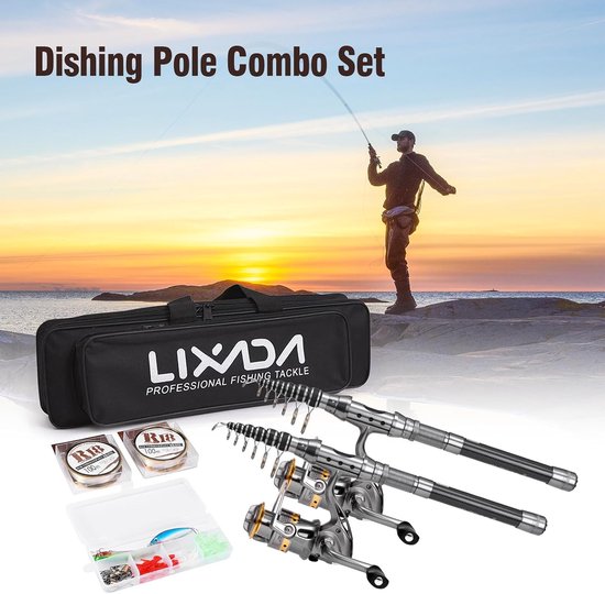 hengelset / Vishengel en haspel set - Telescopische vishengel van ...