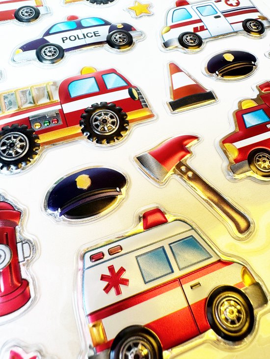 Puffy Voertuigen Stickers - 3D Stickers Jongens - Stickervel Voertuigen ...