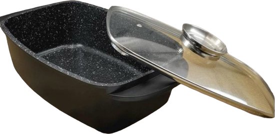 Cheffinger Braadslede met Deksel - 38cm - Zwart - Inductie - Braadpan ...