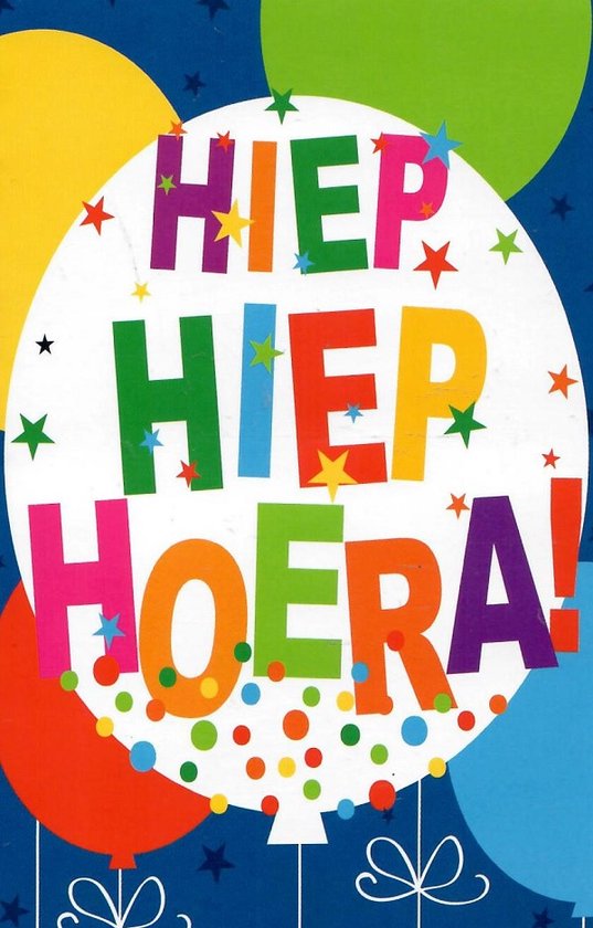 Hiep, hiep, hoera! Van harte gefeliciteerd met je verjaardag. Een leuke kaart met... | bol