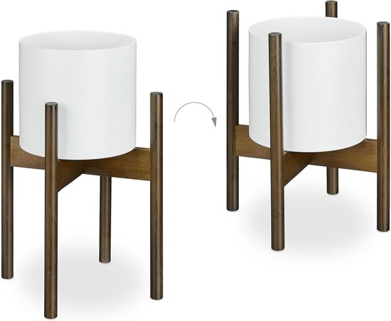 plantenstandaard bamboe, set van 3, bloemenstandaard binnen ...