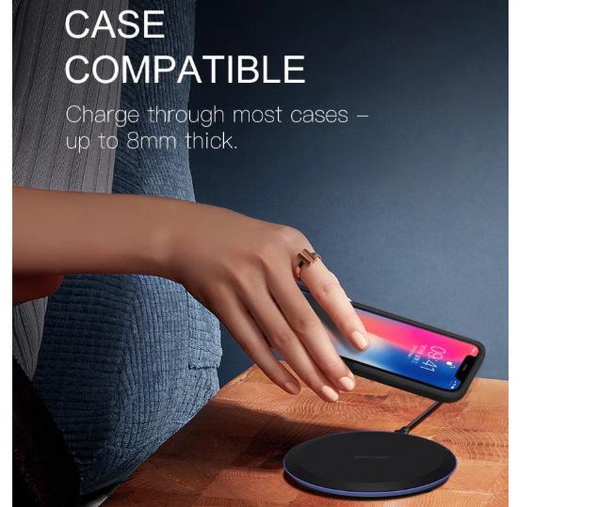 Draadloze oplader - Snel draadloos opladen - 1 meter - wireless charger ...