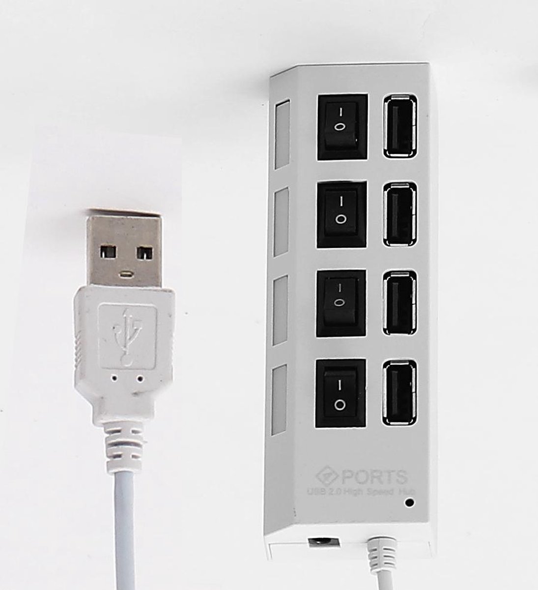 4 Poort Wit Multi USB 2.0 Hub Splitter Verdeler Switch - Voor Laptop ...