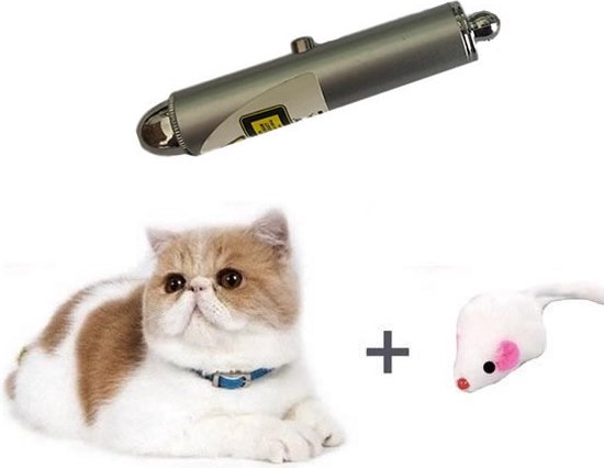 Speelmuisje ALBINO WIT muis 5 cm met laserlampje | bol