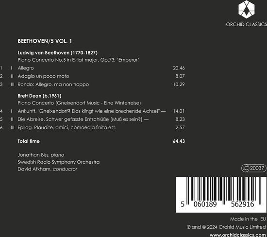 Jonathan Biss, Swedish Radio Symphony Orchestra - Beethoven: Emperor Concerto /Brett... | bol