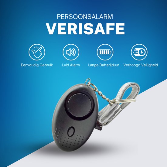 VeriSafe - Persoonsalarm Zwart 140dB - Persoonlijk Alarm - Senioren Alarm -... | bol