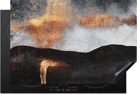 KitchenYeah® Inductie beschermer 74x48 cm - Abstract - Gold - Chic ...