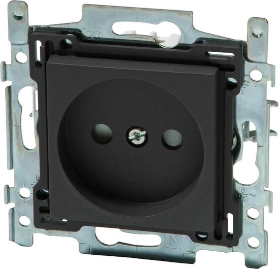 NIKO Intense Antracite inbouw stopcontact - enkelvoudig | bol