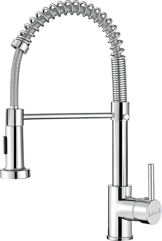 Kraan keuken, keukenkraan, hoge druk met douche, mengkraan keuken met 2 straalsoorten,... | bol