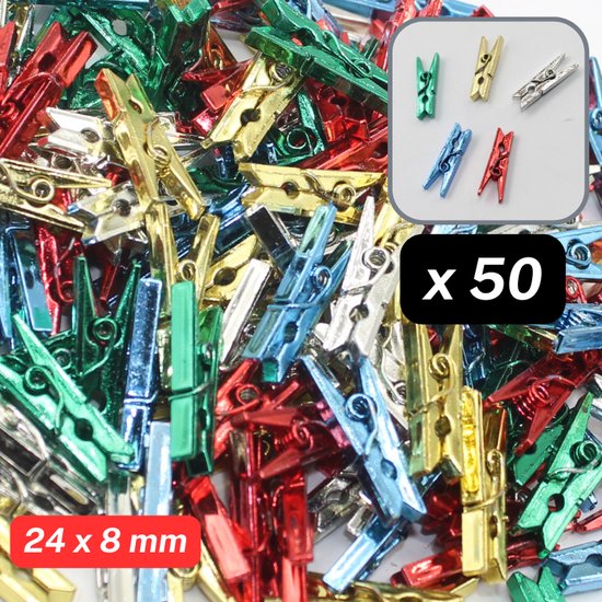 50 Stuks MINI KUNSTSTOF WASKNIJPERS, Lengte 3,5CM, Kan ook Gebruikt ...