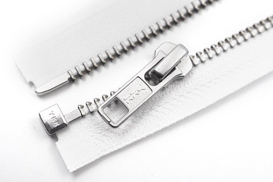YKK - Deelbare rits - Metalen rits - Wit zilver - 25cm - Deelbaar - 6mm | bol