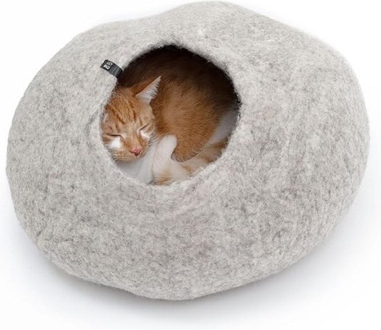 Premium Kattengrot | Katten iglo van 100% wol | 45 x 45 x 28 cm ...