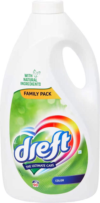 Dreft Wasmiddel Color - Family pack voor gekleurde was - 90 wasbeurten ...