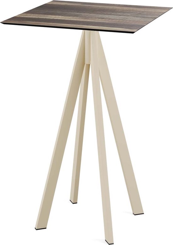 Infinity Statafel Zand Frame + Tropical Wood HPL 70x70 cm - Essentials ...