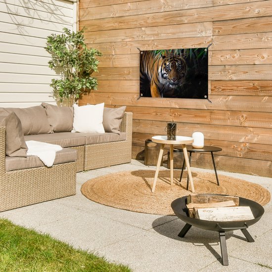 Tuindecoratie Tijger - Bladeren - Jungle - Dieren - Wild - 60x40 cm - Tuinposter -... | bol