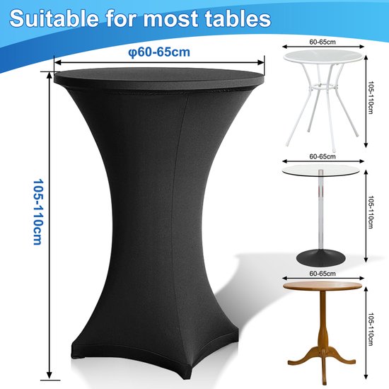 2x Luxe Statafelrok - Tafelhoezen - ∅60-65x110 cm - Extra Dik & Sterk - Stretch... | bol