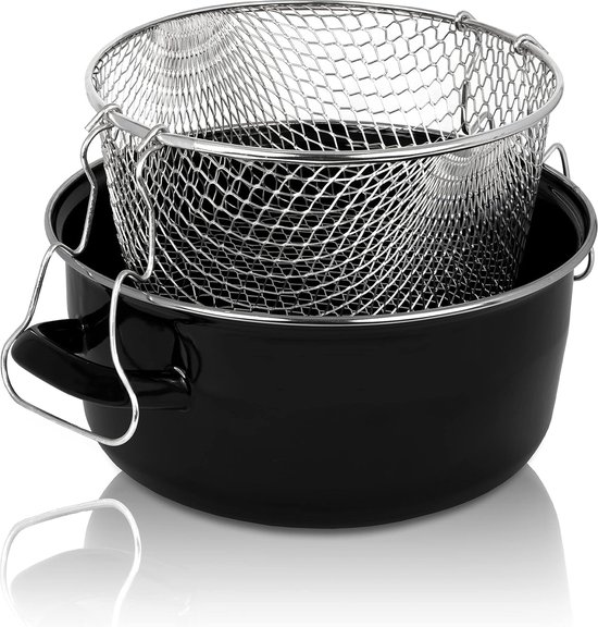 pan with chrome edge and sieve insert - 24 cm - perfect heat conduction ...