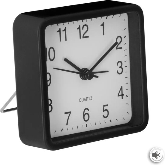 Atmosphera Wekker Alarmklok Dawn Zwart Kunststof 8 X 8 Cm Met Standaard Bol