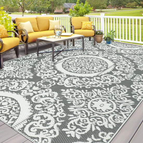 Outdoortapijt Waterdicht 150 x 245 cm Kleurvast Omkeerbaar Plastic Tapijt Grote... | bol