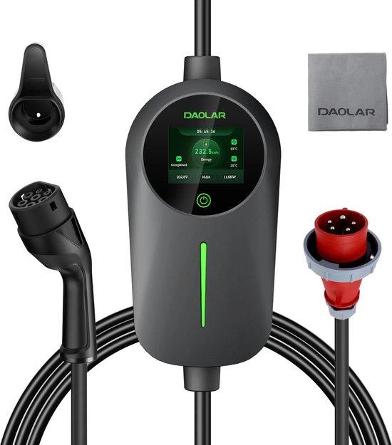 Daolar 11 kW - 16A - Type 2 - 5 pins-CEE thuislader - 3 fase - met ...