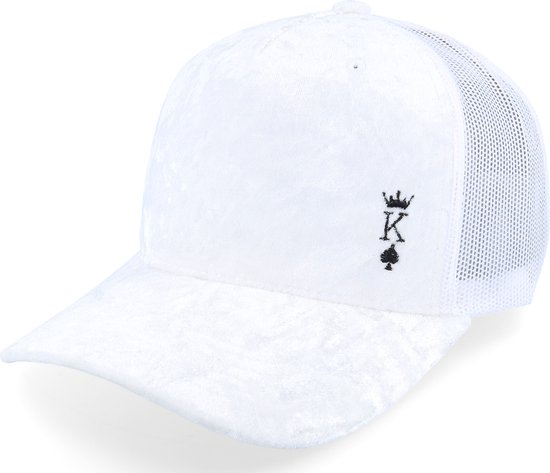 Hatstore- Poker King Crown Velvet White A-frame Trucker - Iconic Cap | bol