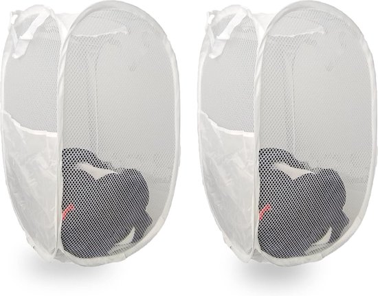 2-pack pop-up opslag wasmand mesh pop-up wasmand draagbaar duurzame handgrepen open... | bol