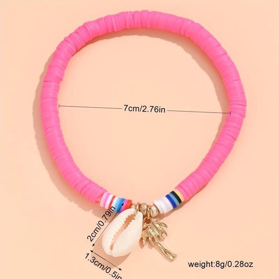Enkelbandje roze met schelp | bol