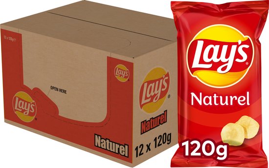 Lay's Chips Naturel - 12 x 120 gram | bol