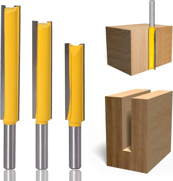 PEAM Houtfrees - Rechte frees set 8 mm schacht - Voor ...