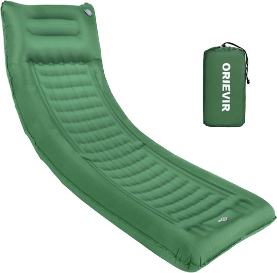 ORIEVIR Camping isomat, 12 cm, verdikt opblaasbaar matras voor reizen ...