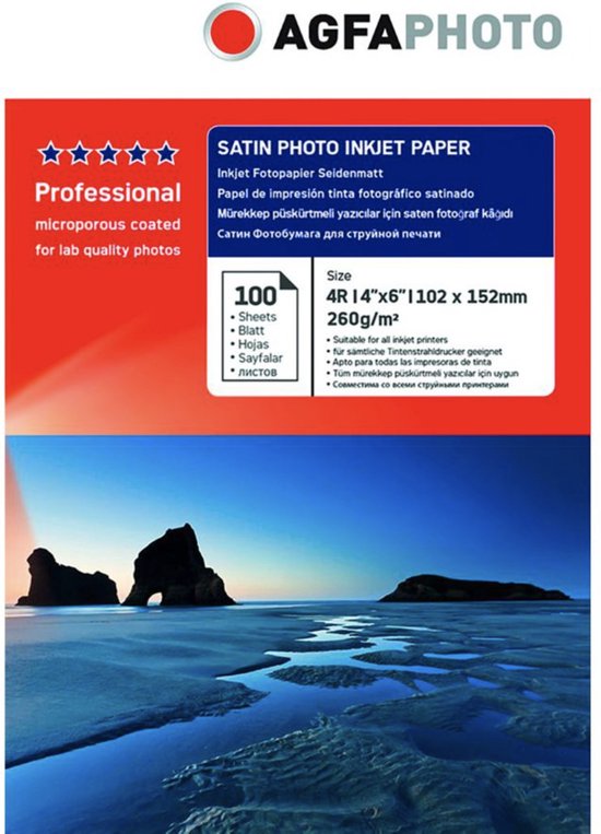 AgfaPhoto Professional Photo Paper 260 g Satin 10x15 100 Sh. | bol