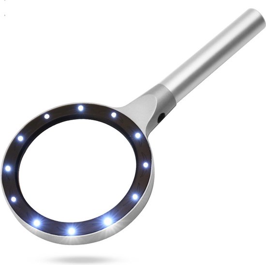 Handvergrootglas - hoogwaardig vergrootglas van aluminiumlegering ...