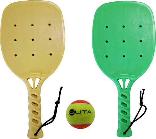 Paddle Racket Set Geel+Groen Set + Stage 2 bal, Hufterproof | bol